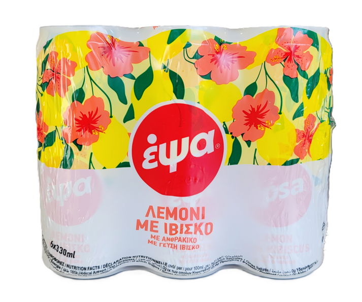 EPSA LEMON SODA WITH HIBISCUS 6-PACK/330ml – GREEK CART
