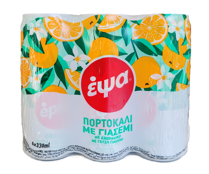 EPSA ORANGE SODA WITH JASMINE 6-PACK/330ml – GREEK CART