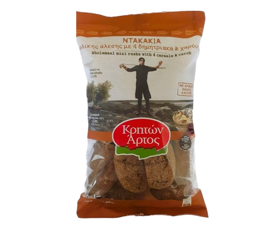 KRITON ARTOS MINI RUSKS WITH CEREAL & CAROB 350g – GOGREEK
