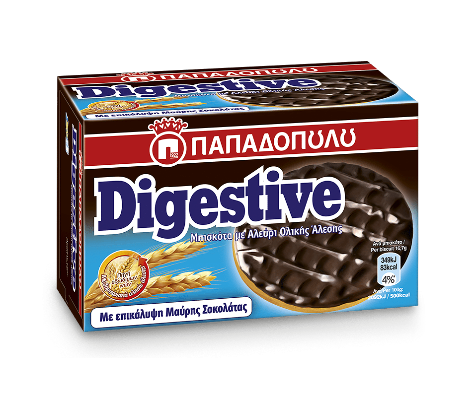 PAPADOPOULOU DIGESTIVE CHOCOLATE COOKIES 200g – GREEK CART